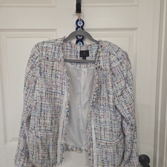 Worthington | Jackets & Coats | Womens Multicolor Tweed Jacket | Poshmark